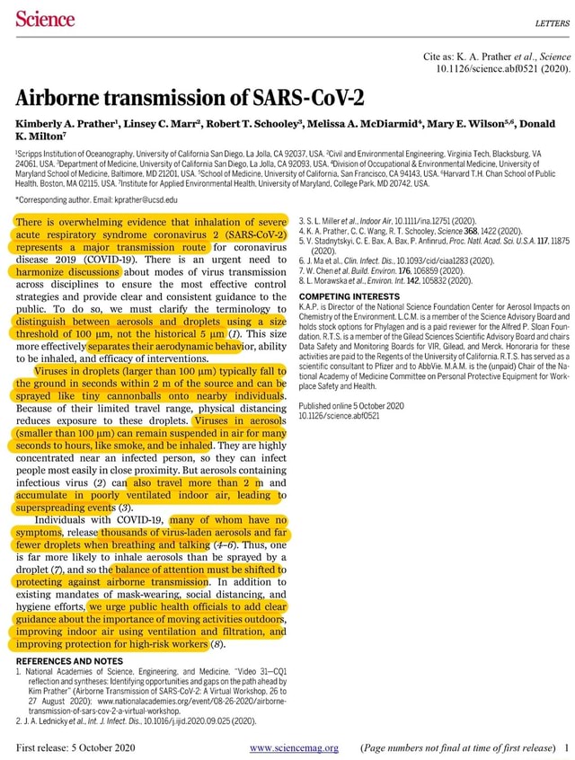 Science LETTERS Cite as: K. A. Prather ef al., Science (2020). Airborne ...
