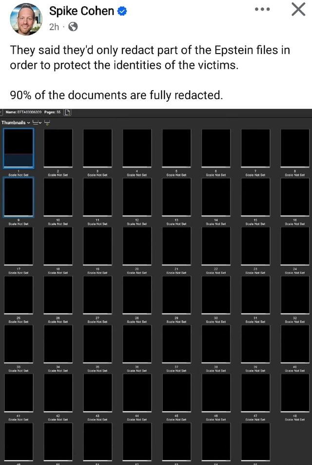 Spike Cohen They said they'd only redact part of the Epstein files in ...