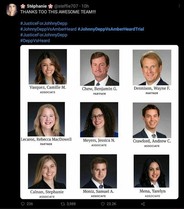 THANKS TOO THIS AWESOME TEAM!!! #JohnnyDeppVsAmberHeard # ...
