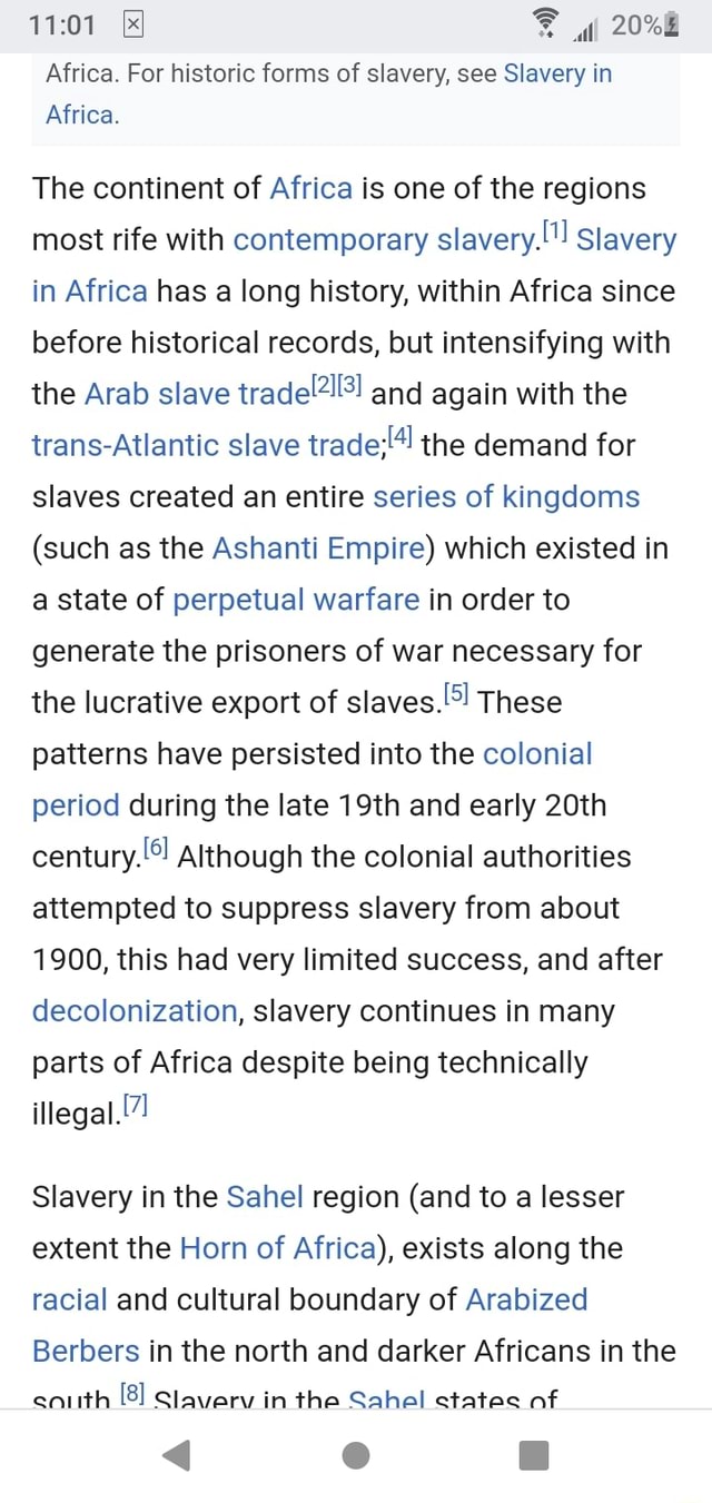 Africa. For historic forms of slavery, see Slavery in 1101 Africa. The ...