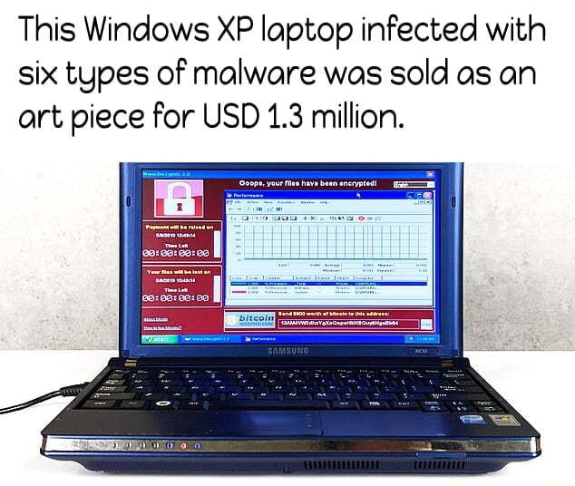 This Windows XP laptop infected with six types of malware was sold as ...