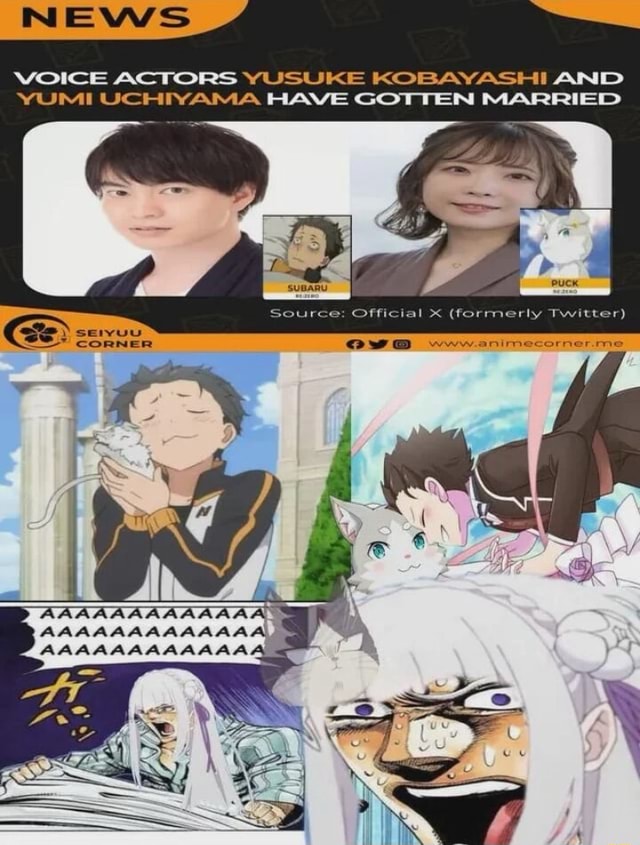 VOICE ACTORS YUSUKE KOBAYASHI AND YUM I UCHIYAMA HAVE GOTTEN MARRIED ...