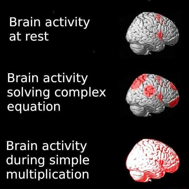 Brain activity at rest Brain activity solving complex equation Brain ...