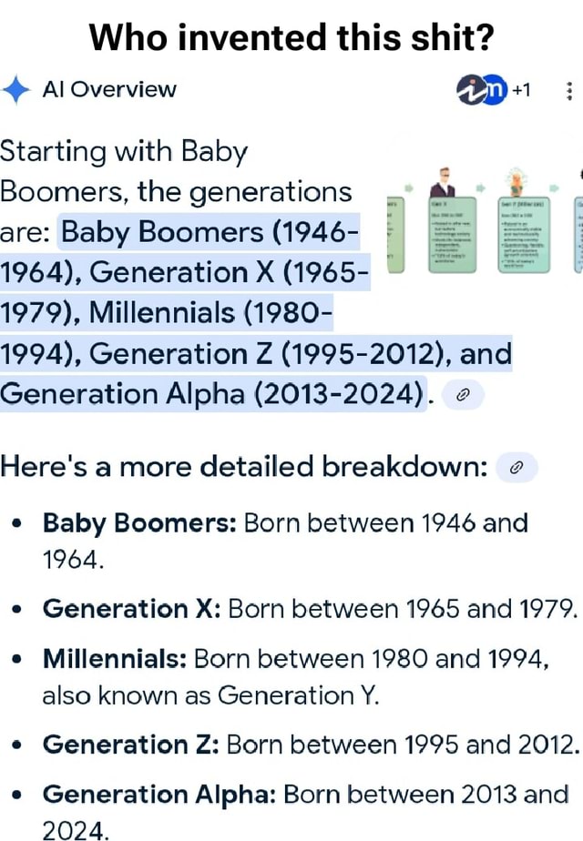 Who invented this shit? Al Overview Starting with Baby Boomers, the ...