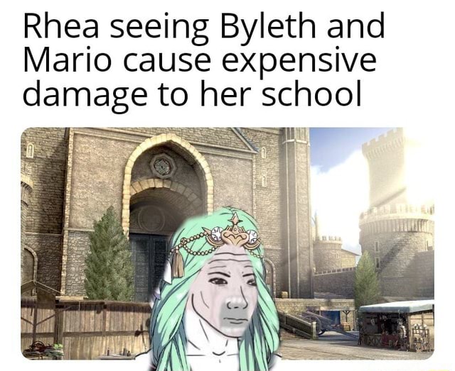 Rhea seeing Byleth and Mario cause expensive damage to her school - iFunny