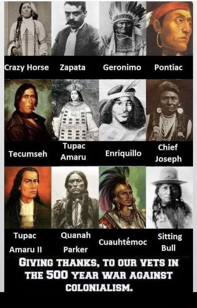 Crazy Horse Zapata Geronimo Pontiac Tupac Amaru Chief Joseph Enriquillo ...