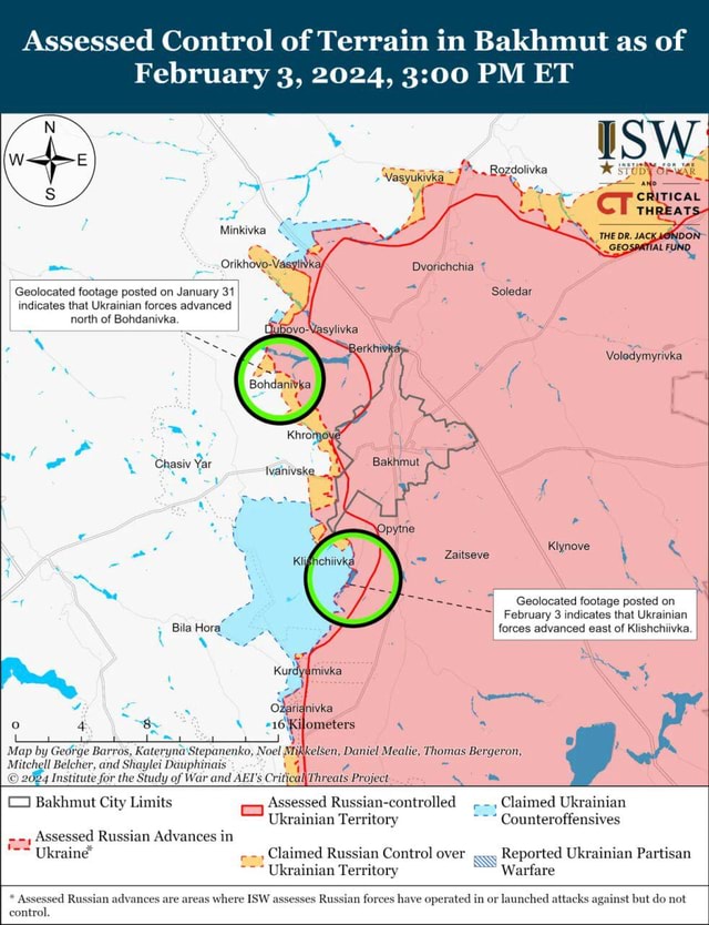 Ukrainian Armed Forces have advanced southwest of Bakhmut according to ...