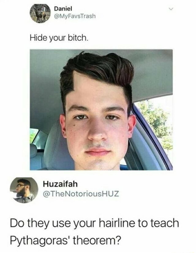 Do they use your hairline to teach Pythagoras' theorem? - iFunny