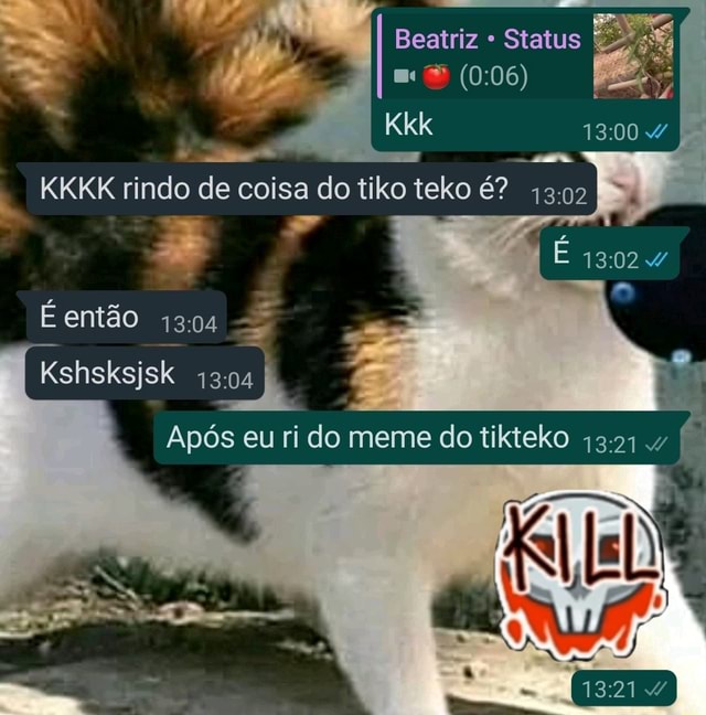 Beatriz Status me Kkk KKKK rindo de coisa do tiko teko É então ...