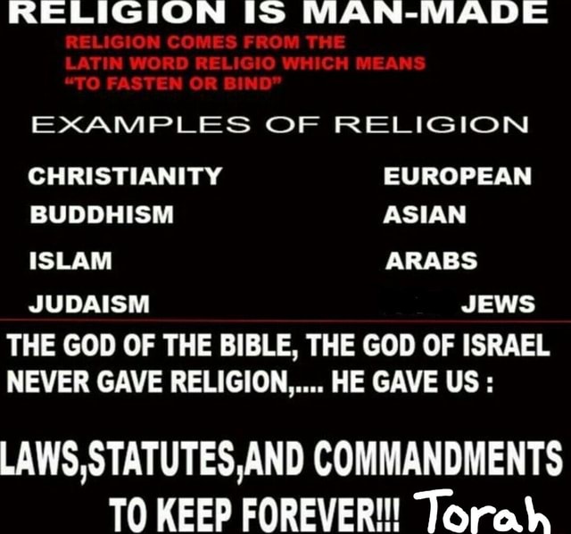 RELIGION IS MAN-MADE RELIGION COMES FROM THE LATIN WORD RELIGIO WHICH ...