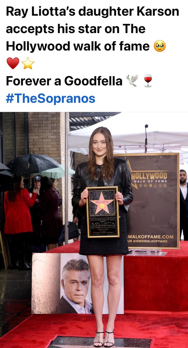 Ray Liotta's daughter Karson accepts his star on The Hollywood walk of ...