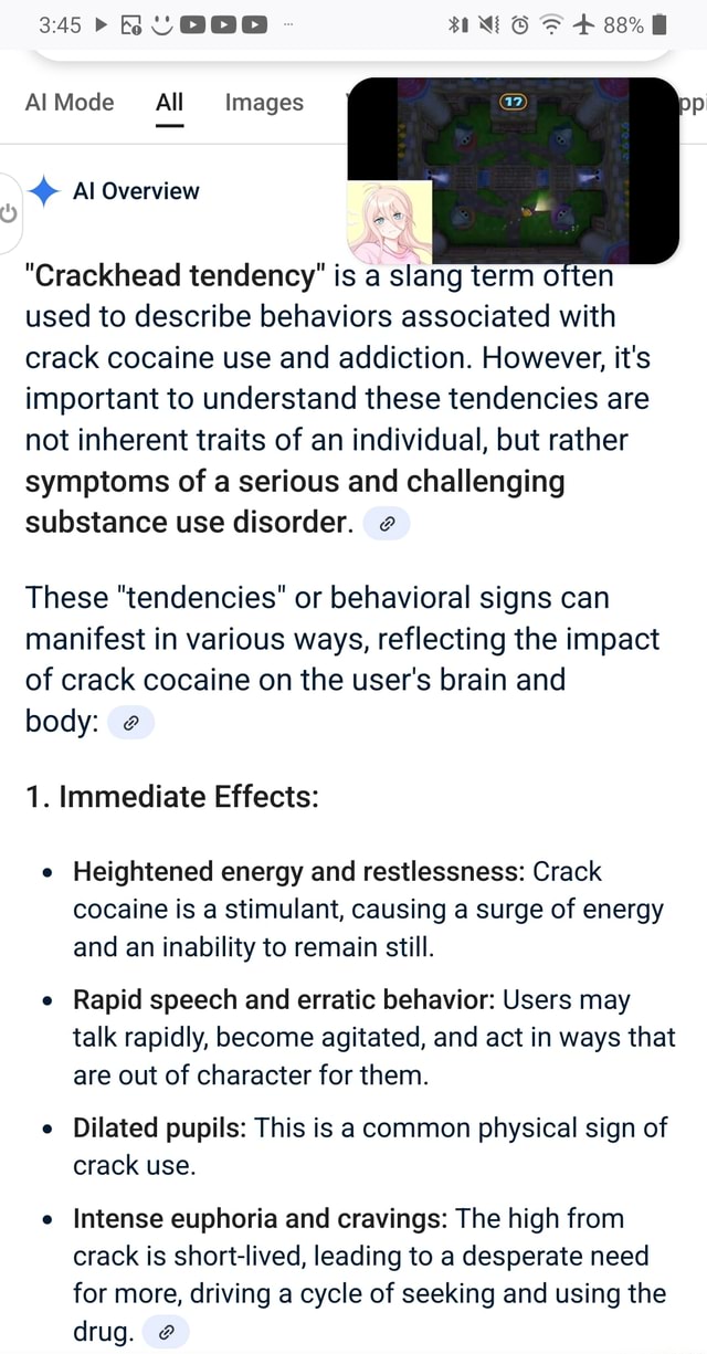 AlMede All Images Al Overview "Crackhead tendency" is a slang term ...