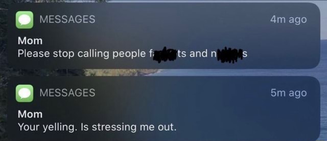 MESSAGES Mom Please stop calling people fi ts and MESSAGES Mom Your ...
