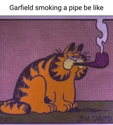 Garfield smoking a pipe be like - iFunny Brazil