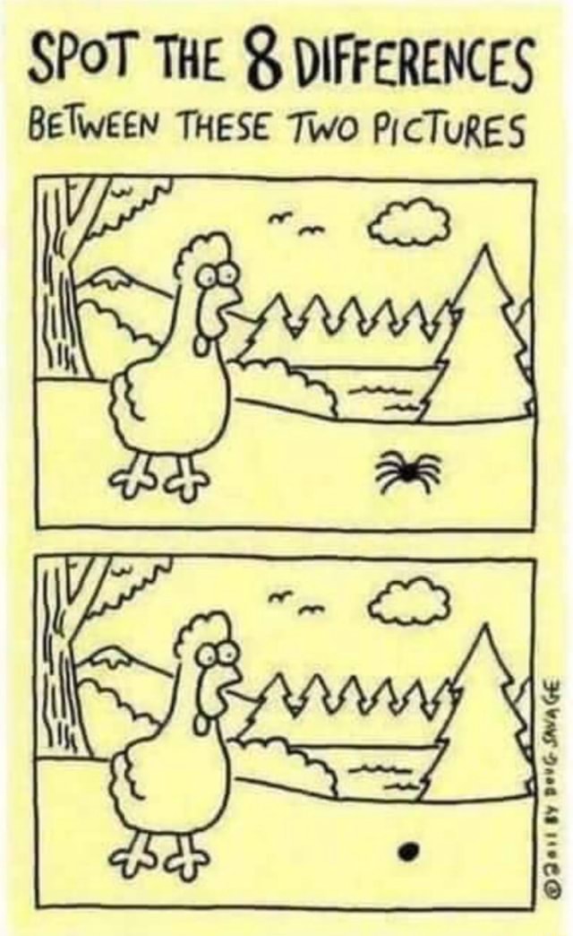 SPOT THE % DIFFERENCES BETWEEN THESE Two PICTURES - iFunny