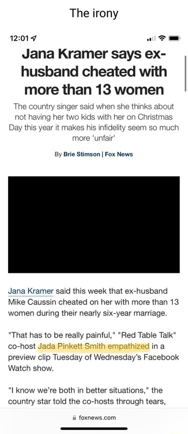 The irony 12 Jana Kramer says ex- husband cheated with more than 13 ...