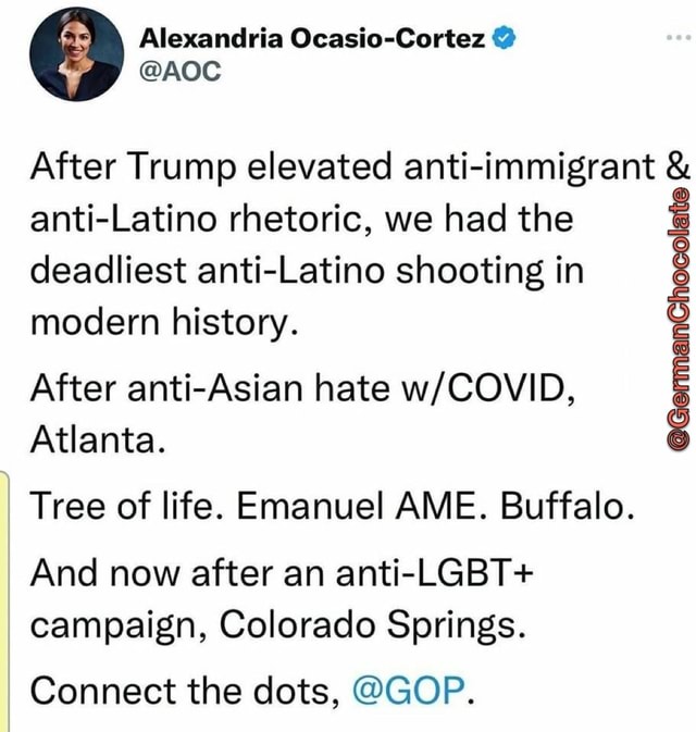 Alexandria Ocasio-Cortez @ After Trump elevated anti-immigrant & anti ...