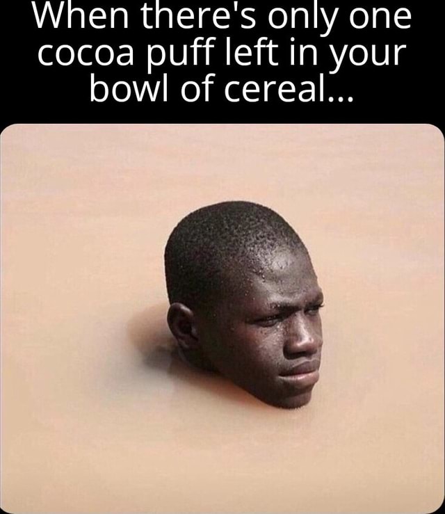 When there's only one cocoa puff left in your bowl of cereal... - iFunny
