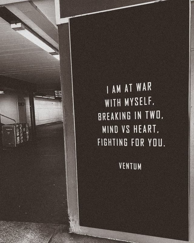 AM AT WAR WITH MYSELF, BREAKING IN TWO, MIND VS HEART, FIGHTING FOR YOU ...