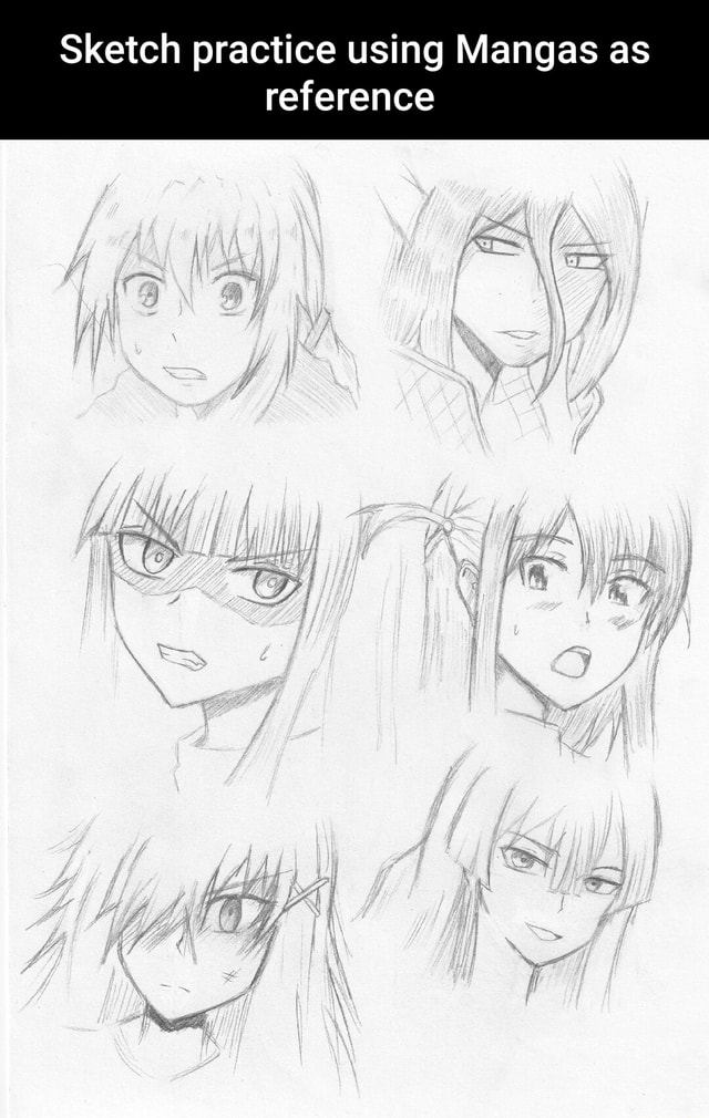 Sketch practice using Mangas as reference - iFunny