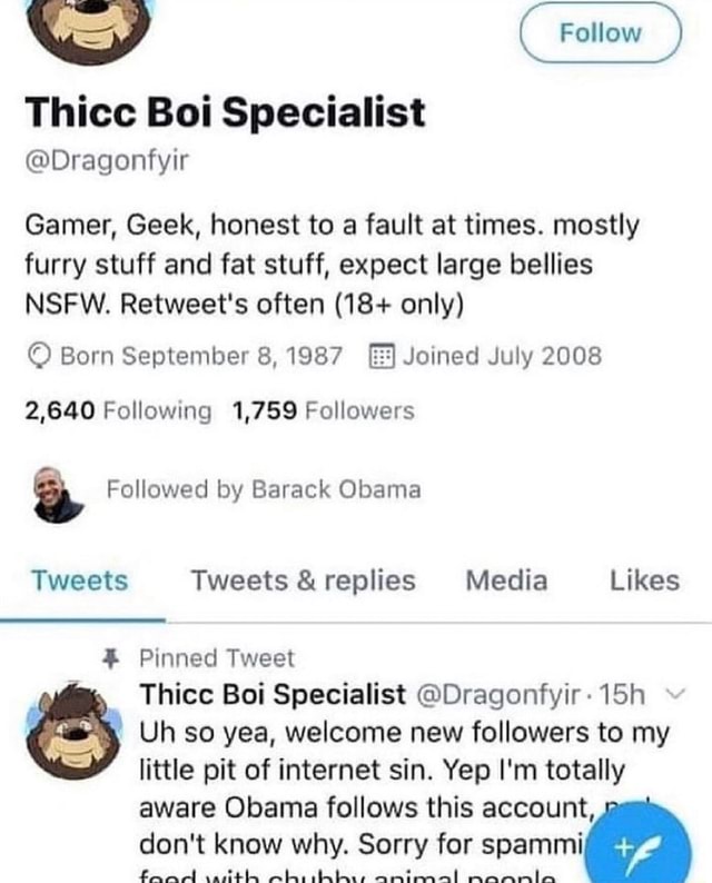 Thicc Boi Specialist @Dragonfyir Follow Gamer, Geek, honest to a fault ...