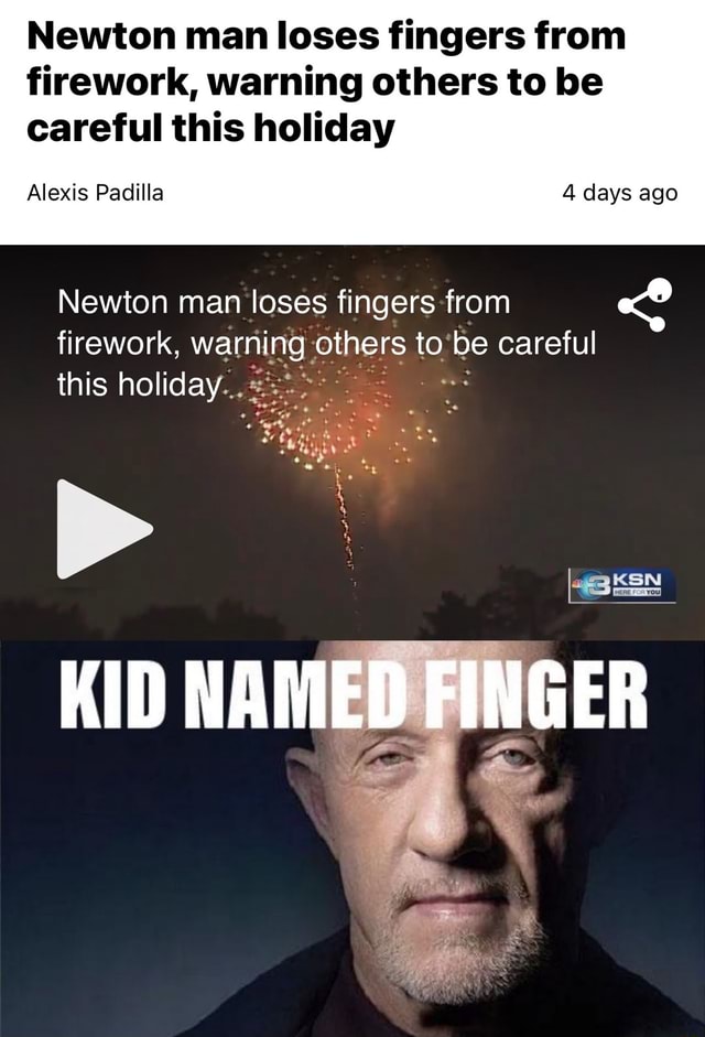 Newton man loses fingers from firework, warning others to be careful ...