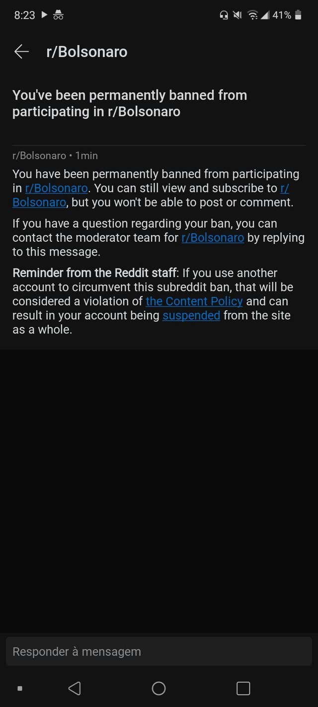 You've been permanently banned from participating in Bolsonaro Imin You ...