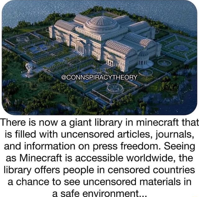Here is now a giant library in minecraft that is filled with uncensored ...