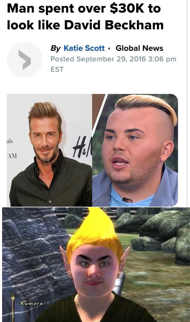 Man spent over SSOK to look like David Beckham By Katie Scott - Global ...