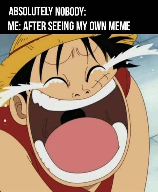 ABSOLUTELY NOBODY: ME: AFTER SEEING MY OWN MEME - iFunny