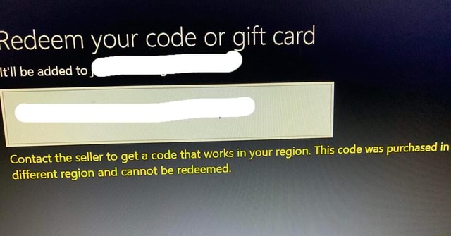 Redeem your code or gift card It'll be added to This code was purchased ...