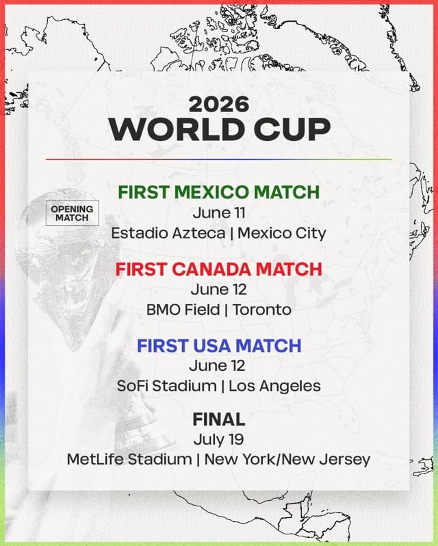 2026 WORLD CUP FIRST MEXICO MATCH June 11 Estadio Azteca I Mexico City ...