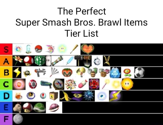 The Perfect Super Smash Bros. Brawl Items Tier List De @et - iFunny
