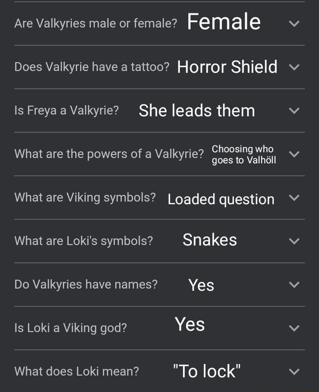 Are Valkyries male or female? Female Does Valkyrie have a tattoo ...