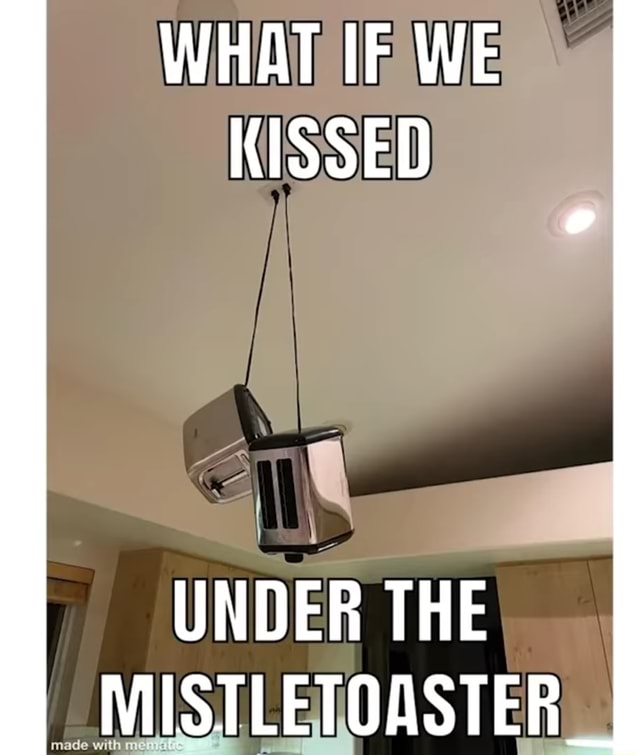 WHAT IF WE KISSED UNDER THE MISTLETOASTER made with - iFunny
