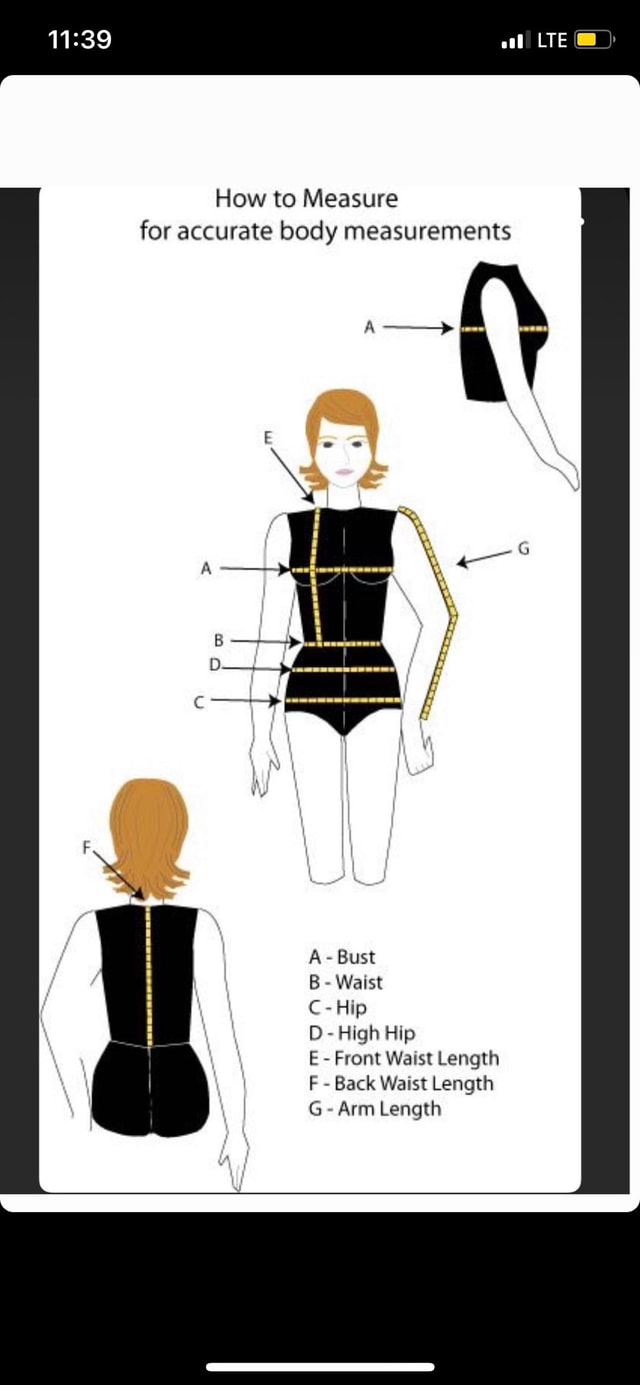 LTE How to Measure for accurate body measurements - Bust - Waist - Hip ...