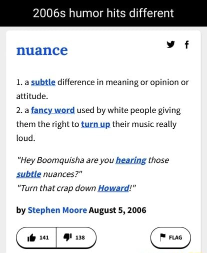 2006s humor hits different nuance subtle difference in meaning or ...