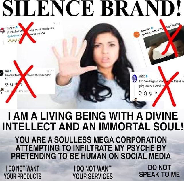 SILENCE BRAND: yr I AM A LIVING BEING WITH A DIVINE INTELLECT AND AN ...