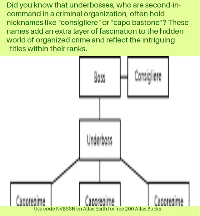 Did you know that underbosses, who are second-in- command in a criminal organization, often hold ...