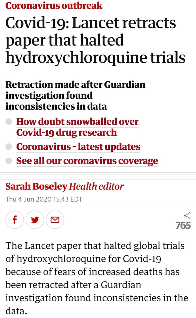 Coronavirus outbreak Covid-19: Lancet retracts paper that halted ...