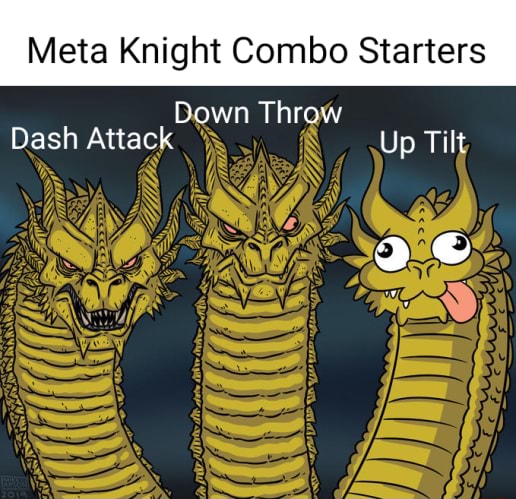 Meta Knight Combo Starters Down Throw Dash Attack Up Tilt - iFunny