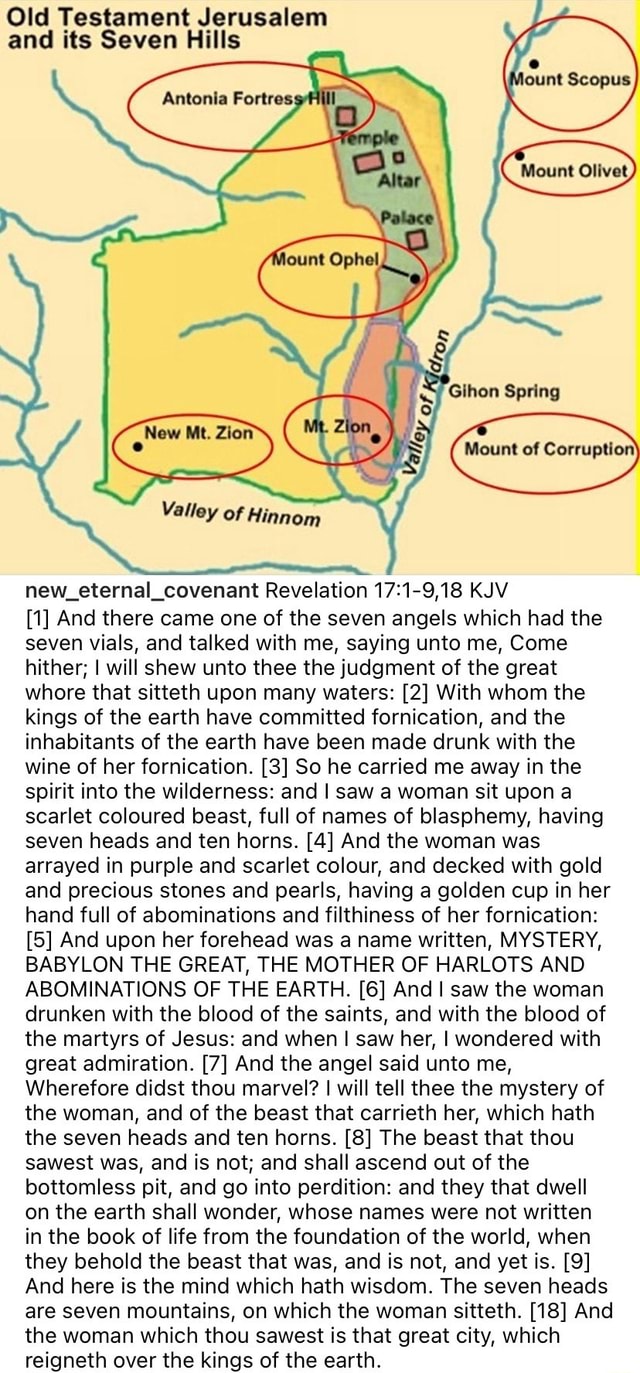 Old Testament Jerusalem and its Seven Hills Antonia Fortres Ophel ...