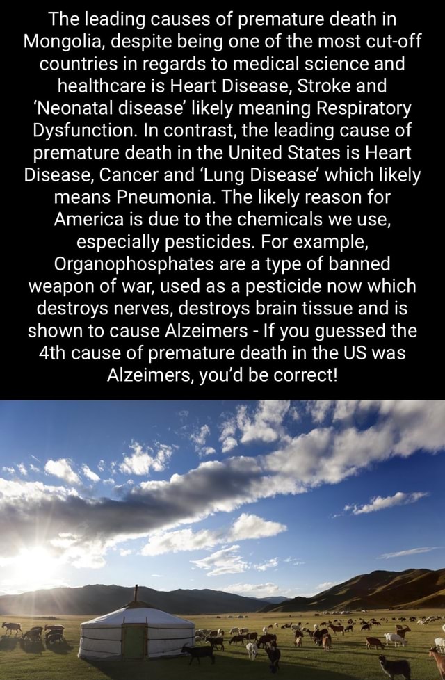 The leading causes of premature death in Mongolia, despite being one of ...