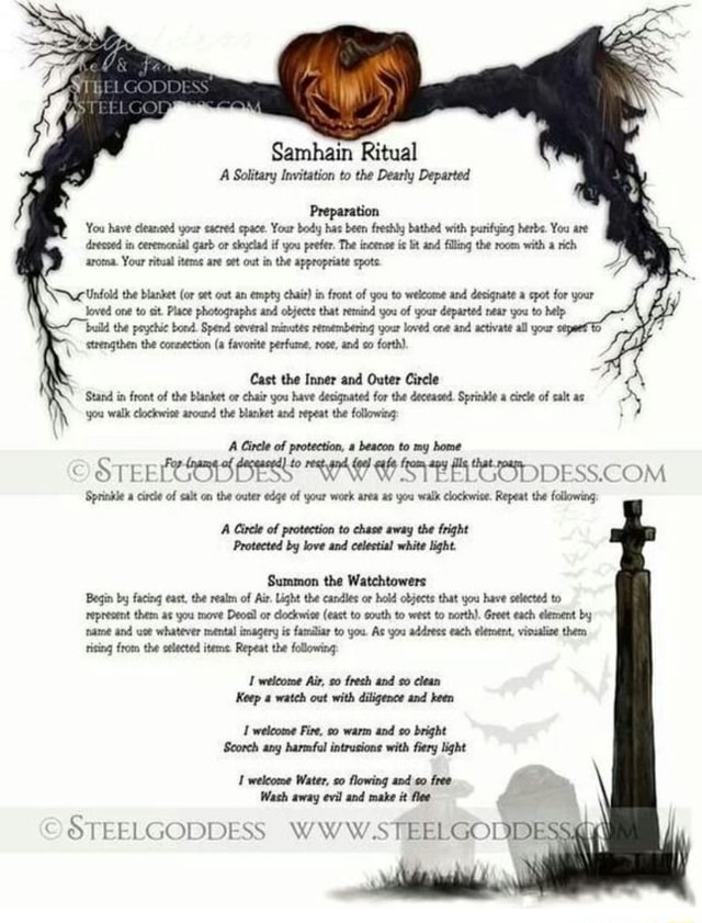 Samhain Ritual A Solitary Invitation to the Dearly Departed Preparation ...