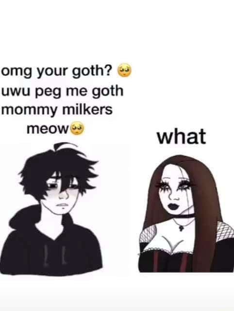 Omg your goth? uwu peg me goth mommy milkers what - iFunny