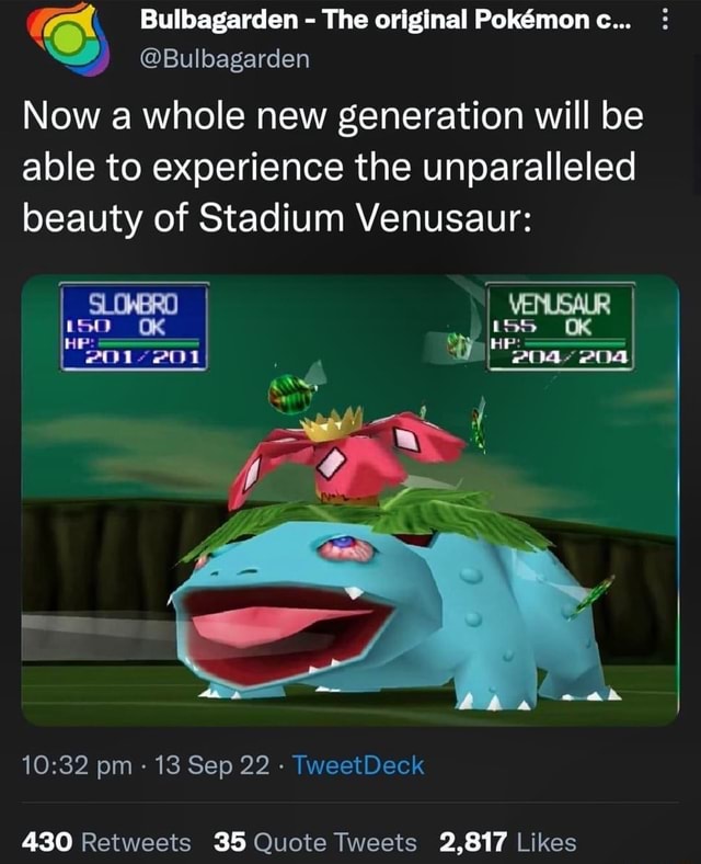 @Bulbagarden Bulbagarden The original Pokmon ce... Now a whole new ...