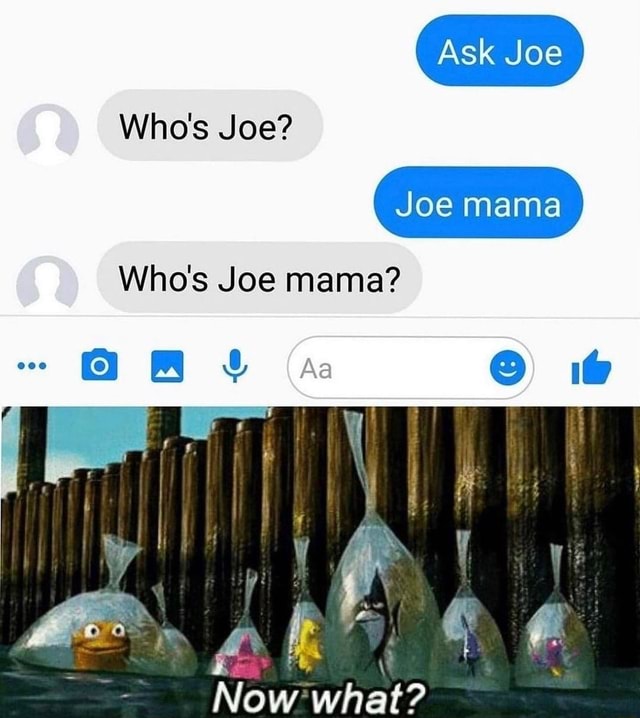 Ask Joe Joe mama Who's Joe mama? Who's Joe? re Now what? - iFunny