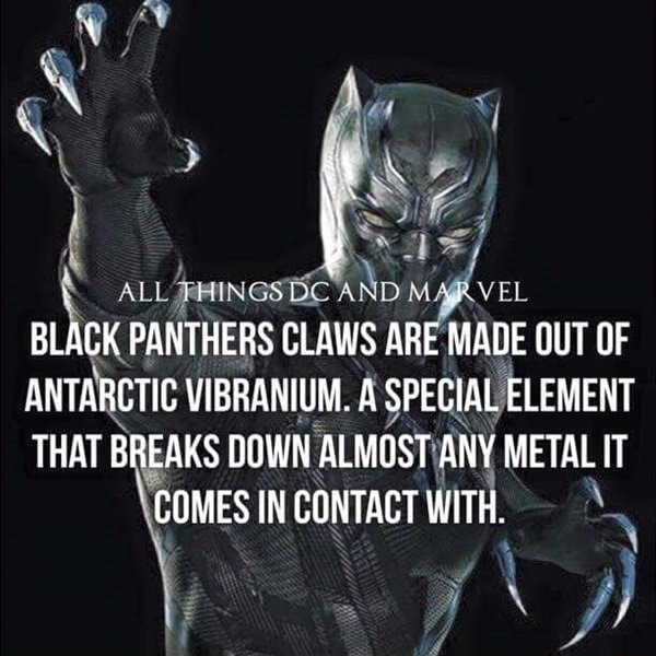 BLACK PANTHERS CLAWS ARE MADE OUT OF ANTARCTIC VIBRANIUM. A SPECIAL ...