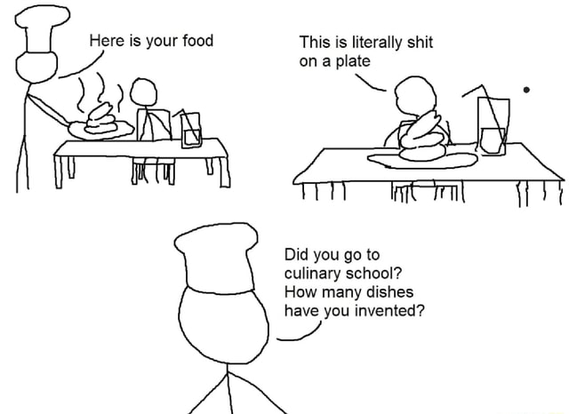 This is literally shit on a plate Here is your food Did you go to ...