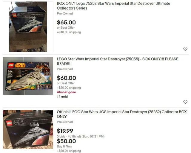 BOX ONLY Lego 75252 Star Wars Imperial Star Destroyer Ultimate ...